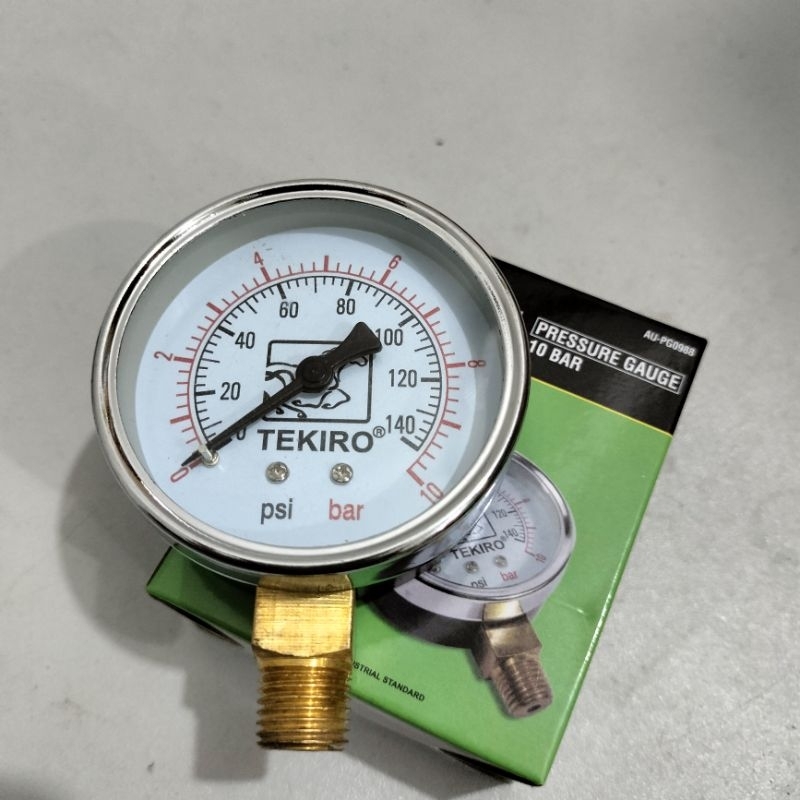 Jual PRESSURE GAUGE "TEKIRO" 1/4" ||MANOMETER /ALAT UKUR TEKANAN ANGIN ...