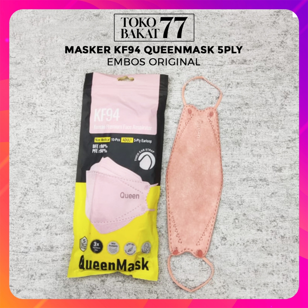 Jual MASKER KF94 QUEENMASK 5PLY EMBOS ORIGINAL | Shopee Indonesia