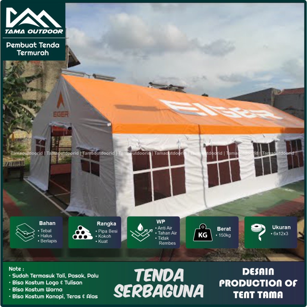 Jual Tenda Posko Serbaguna Kemah - Uk 6M x 8M Medis Kesehatan Regu ...