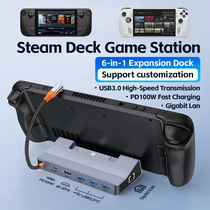 Jual 6in1 Steamdeck USB Docking Station USB Hub ASUS ROG Ally Legion Go ...