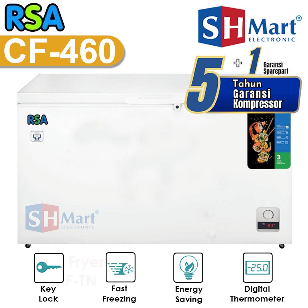 Jual CHEST FREEZER RSA CF460 CF-460 KAPASITAS 450 LITER FREEZER BOX ...