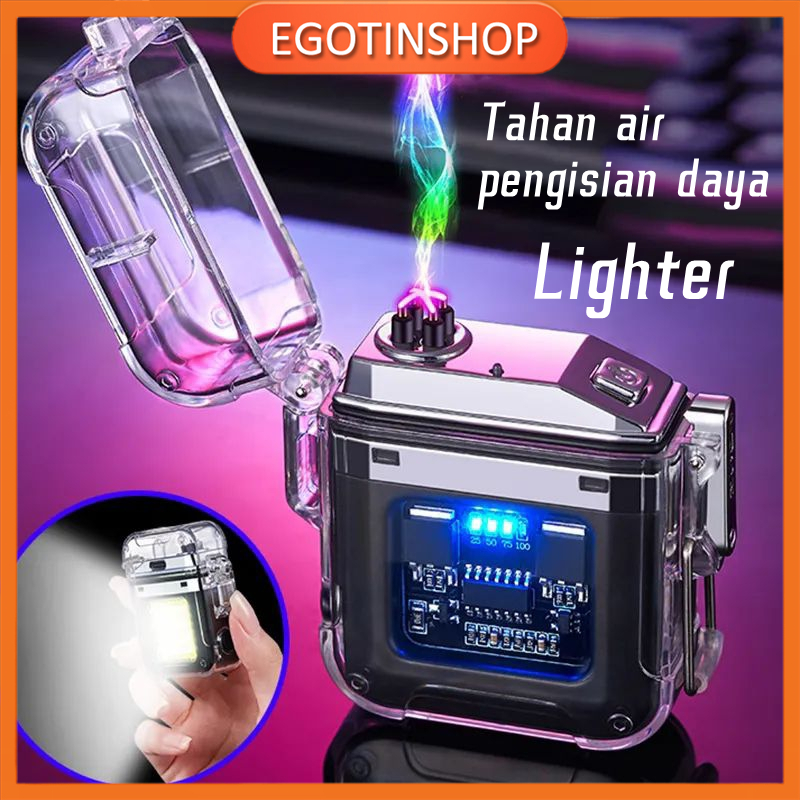 Jual Waterproof Lighter Windproof Lighter Electric Flashlight ...