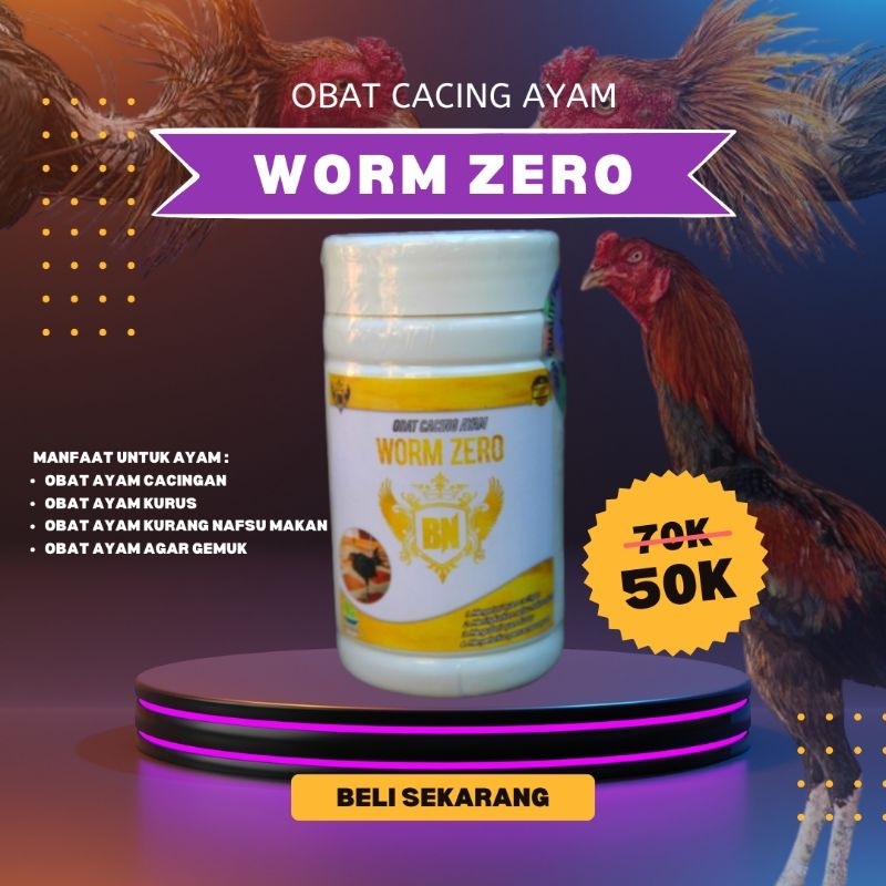 Jual WORM ZERO obat herbal cacing ayam cacingan ampuh rontokan cacing ...