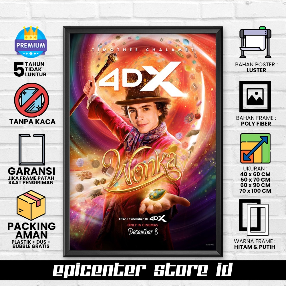 Jual Poster Film Wonka - 4DX + Frame | Shopee Indonesia