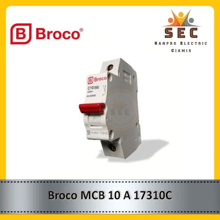 Jual MCB BROCO 10A 1P SNI ASLI ORIGINAL 10 A 17310C CIRCUIT BREAKER ...