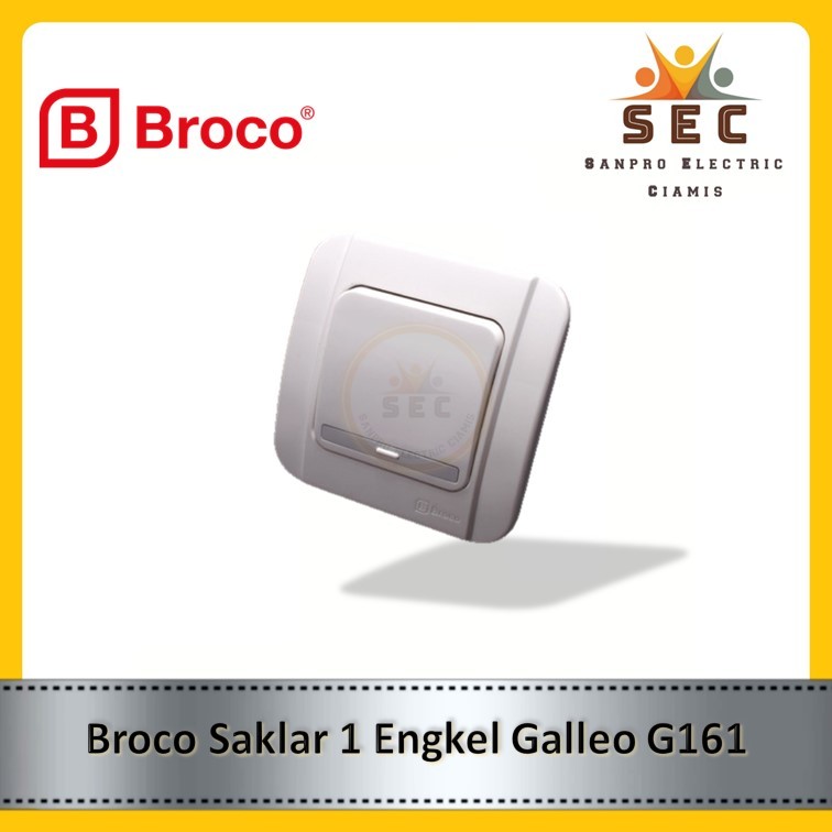 Jual SAKLAR ENGKEL BROCO GALLEO G161 CETEKAN TUNGGAL IB WHITE PUTIH ...