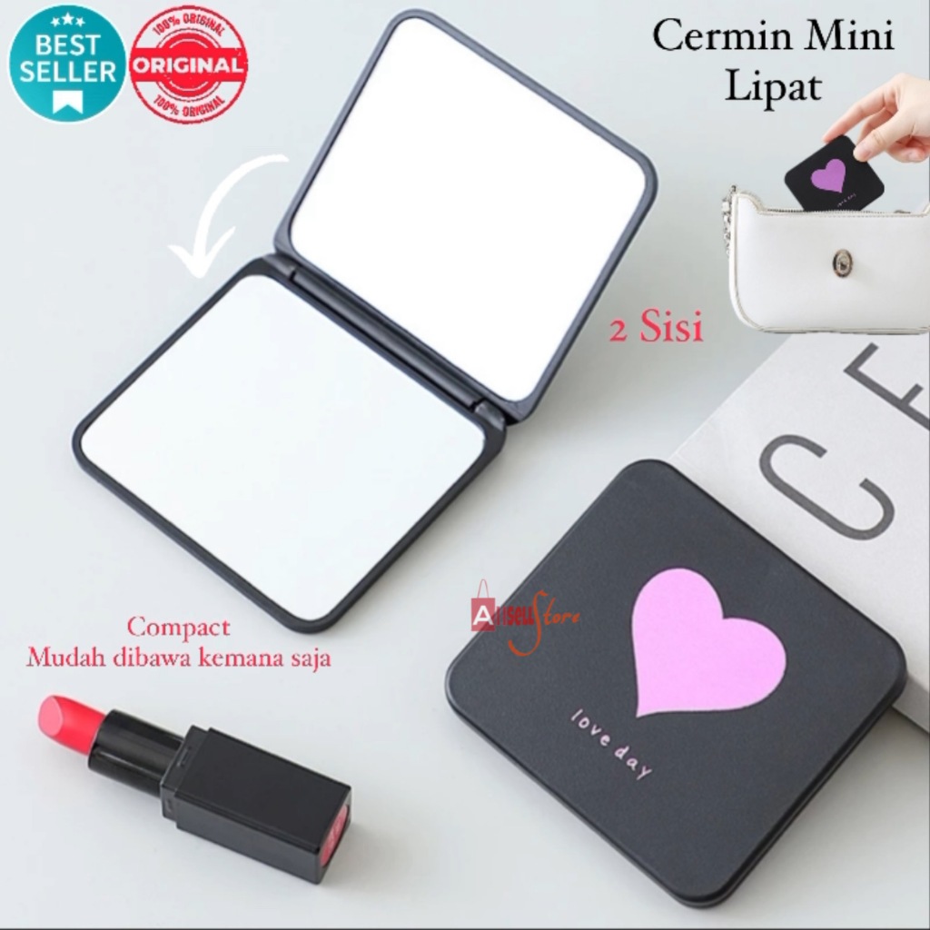 Jual ( BISA COD ) PROMO Cermin Lipat Mini / Cermin Model Segi empat 2 ...
