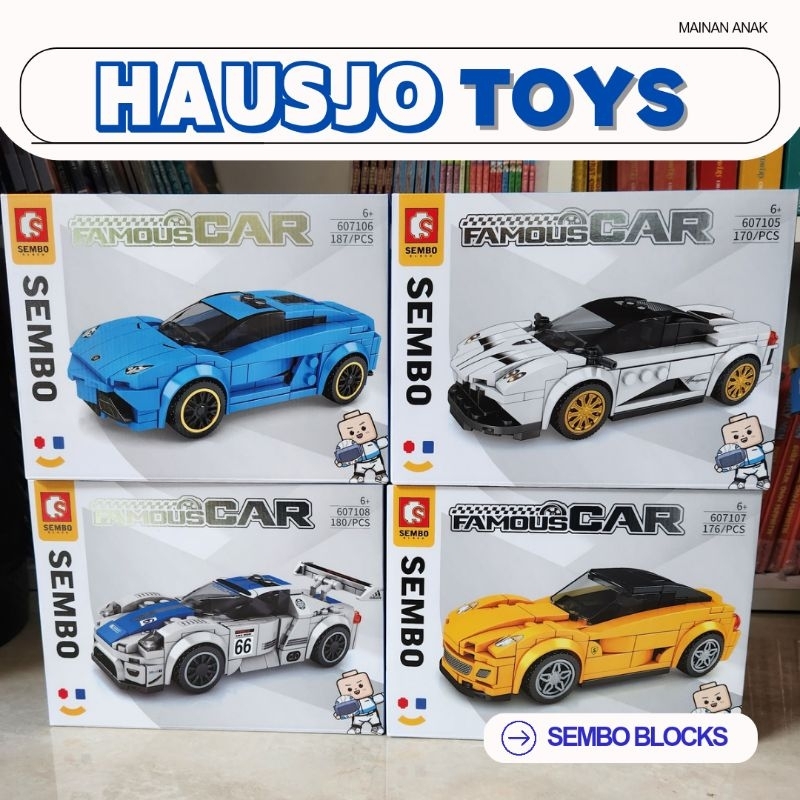 Jual Sembo Block Famous Car Collection Building Block Bricks Mainan ...