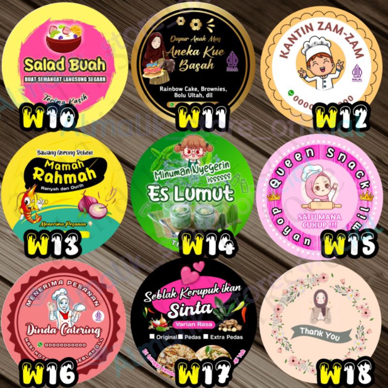 Jual CETAK STIKER MAKANAN LABEL KEMASAN STICKER CUSTOM LOGO STIKER KUE ...