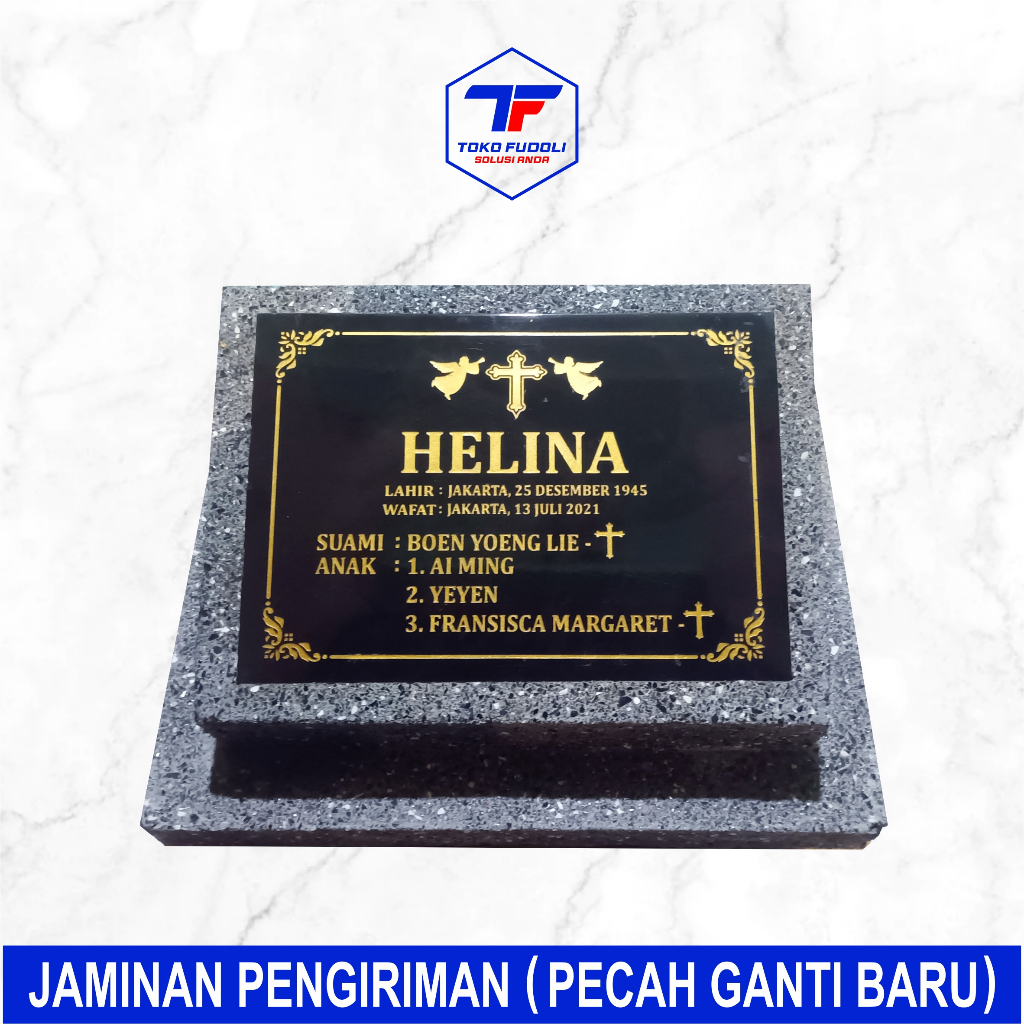 Jual Batu Nisan Cor Kristen bahan Beton Lapisan pasir granit marmer ...