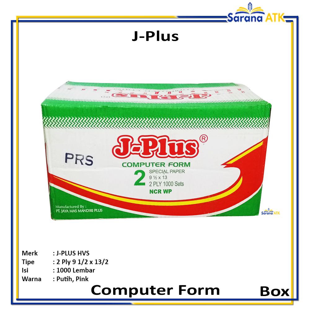 Jual J-Plus - Kertas Komputer Continuous Form CF 91/2 x 13 2 Ply (K2/2 ...