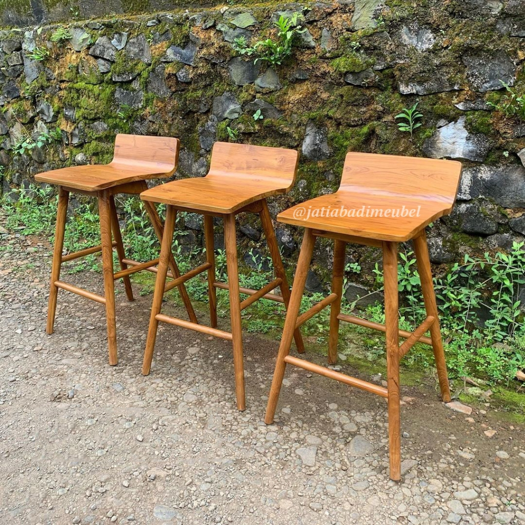 Jual Kursi Bar Stool Bar Tinggi Kayu Jati Minimalis, Kursi Cafe Bar ...
