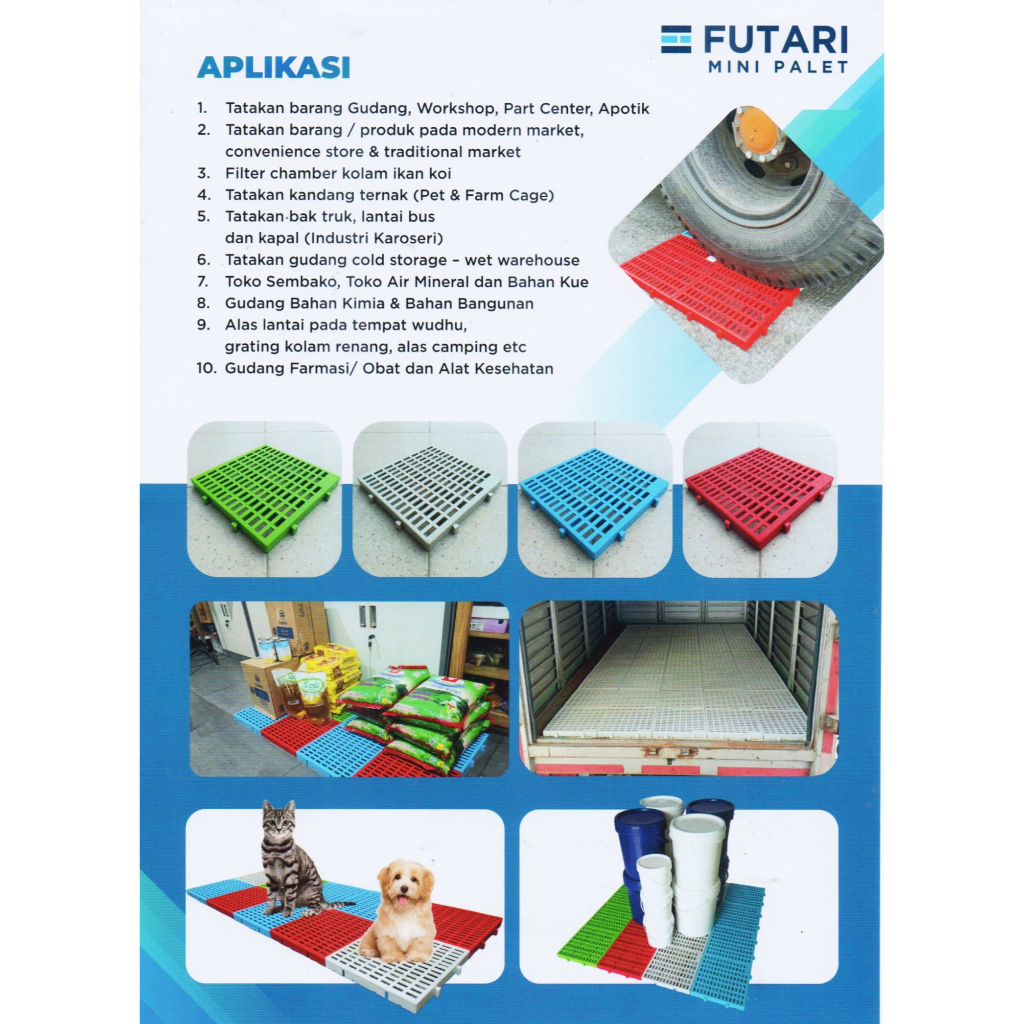 Jual Alas Kandang Palet Plastik Tatakan Kandang Footrest 30 x 30 x 3 Cm Futari | Shopee Indonesia