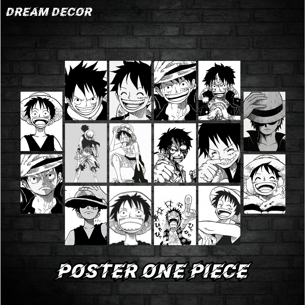 Jual Poster Dinding One Piece Luffy Sketsa [DD33] Ukuran A4 A5 A6 Isi ...