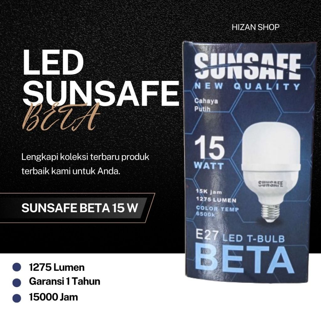 Jual Lampu led sunsafe beta 15 watt warna putih | Shopee Indonesia