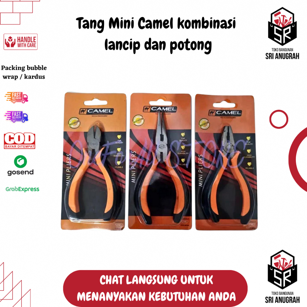 Jual Tang Mini CAMEL 4,5 inch kombinasi Potong Lancip Berkualitas ...