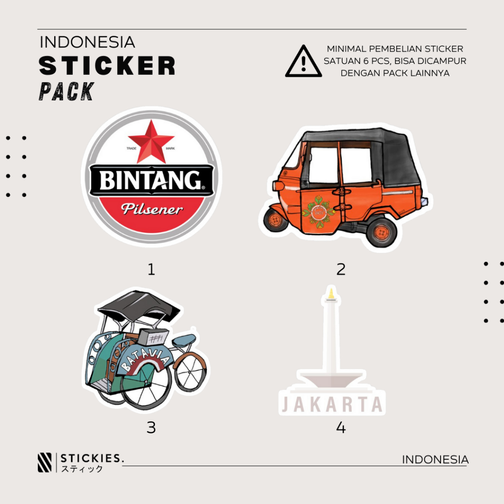 Jual Stiker/Sticker Pack "Indonesia" | High Quality | Vinyl | Murah ...