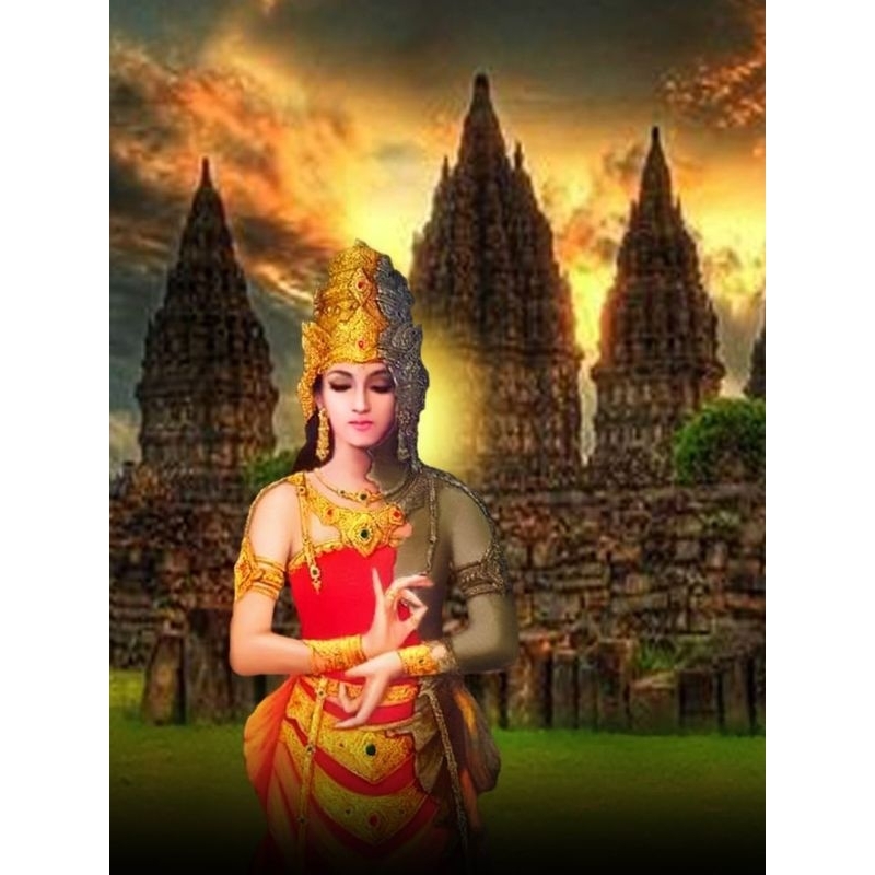 Jual hiasan dinding lukisan cetak Dewi Nawang Wulan plus figura ukuran 85*55 | Shopee Indonesia