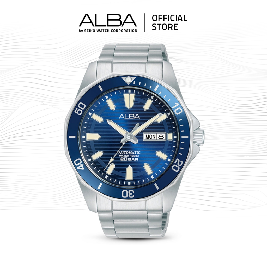 Jual Alba Mechanical Jam Tangan Pria AL4453 / AL4453X1 Automatic Blue ...