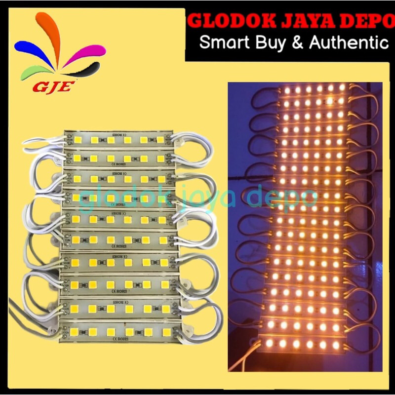 Jual LAMPU LED STRIP MODUL FLUX SMD 5050 6MATA 12V WATERPROOF KUNING ...