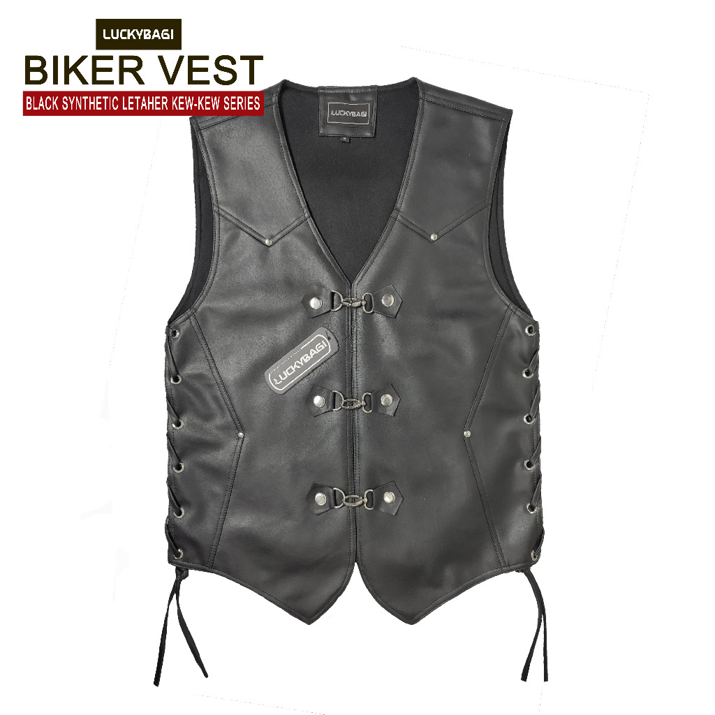 Jual Rompi Pria Rompi Bikers Rompi Kulit Sintetis Pria Leather Vest ...