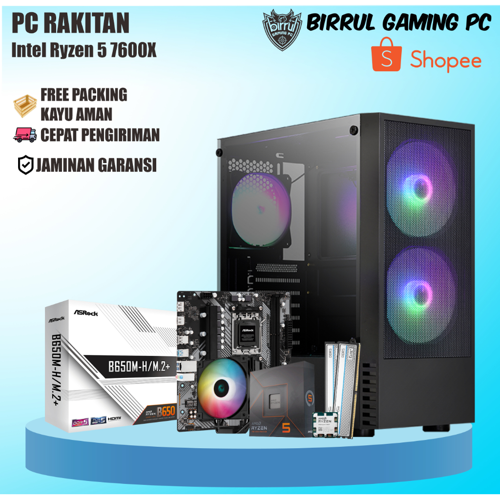 Jual Pc gaming Ryzen 5 7600X I 16Gb ddr5 I 256Gb I 1tb I Rtx 4060 8Gb | Shopee Indonesia