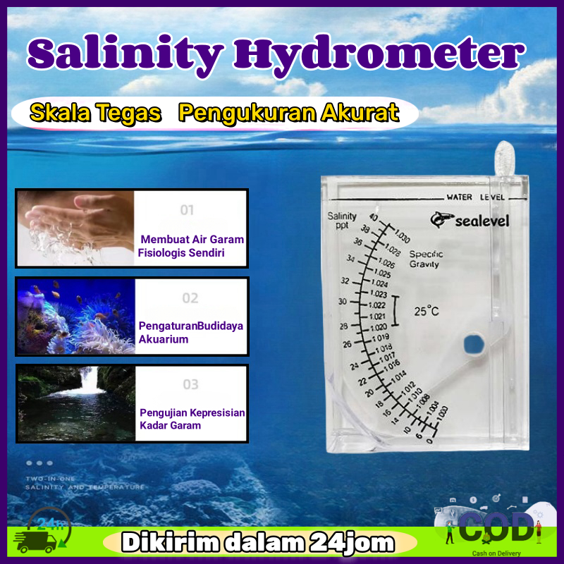 Jual Salinity Hydrometer Salt Water Salinity Meter Warmtone Wt-11 ...