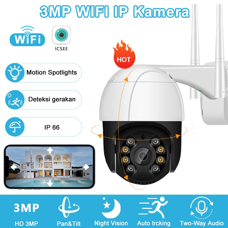 Jual IP Camera Outdoor CCTV 3MP 1296P Full HD PTZ Waterproof IP66 ...