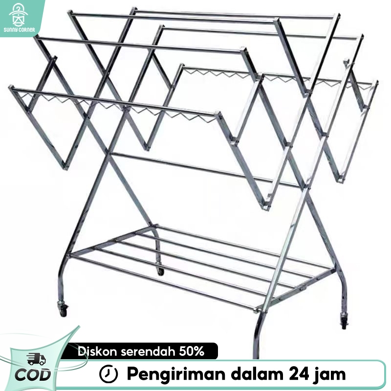 Jual Jemuran Pakaian Jumbo Dengan Roda Jemuran Pakaian Stainless Steel ...
