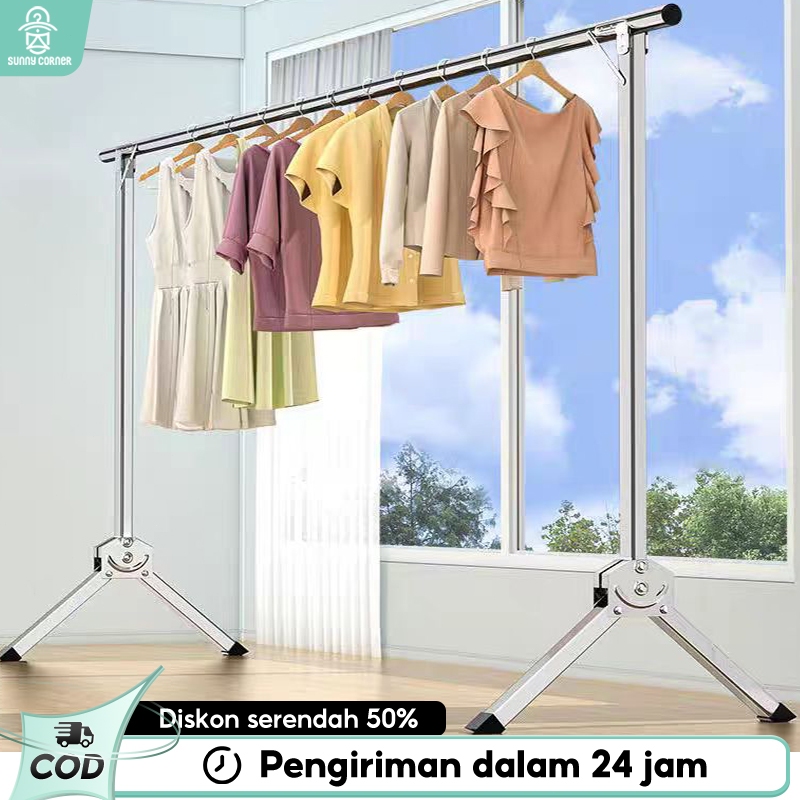 Jual Jemuran Baju Lipat Stainless Steel Tiang tunggal 240cm Jemuran ...