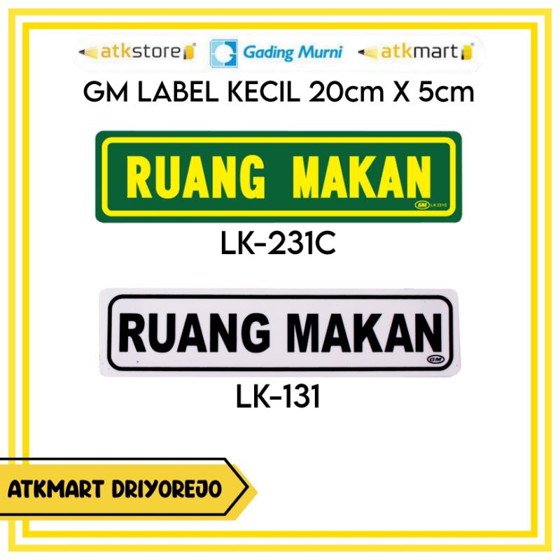Jual GM LABEL KECIL RUANG MAKAN - PAPAN PENANDA - PAPAN AKRILIK ...