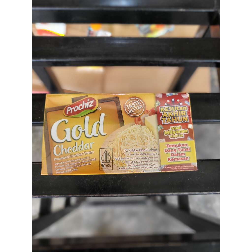 Jual Keju Batangan Olahan Cheese Cheddar Gold Prochiz 160 gr | Shopee ...