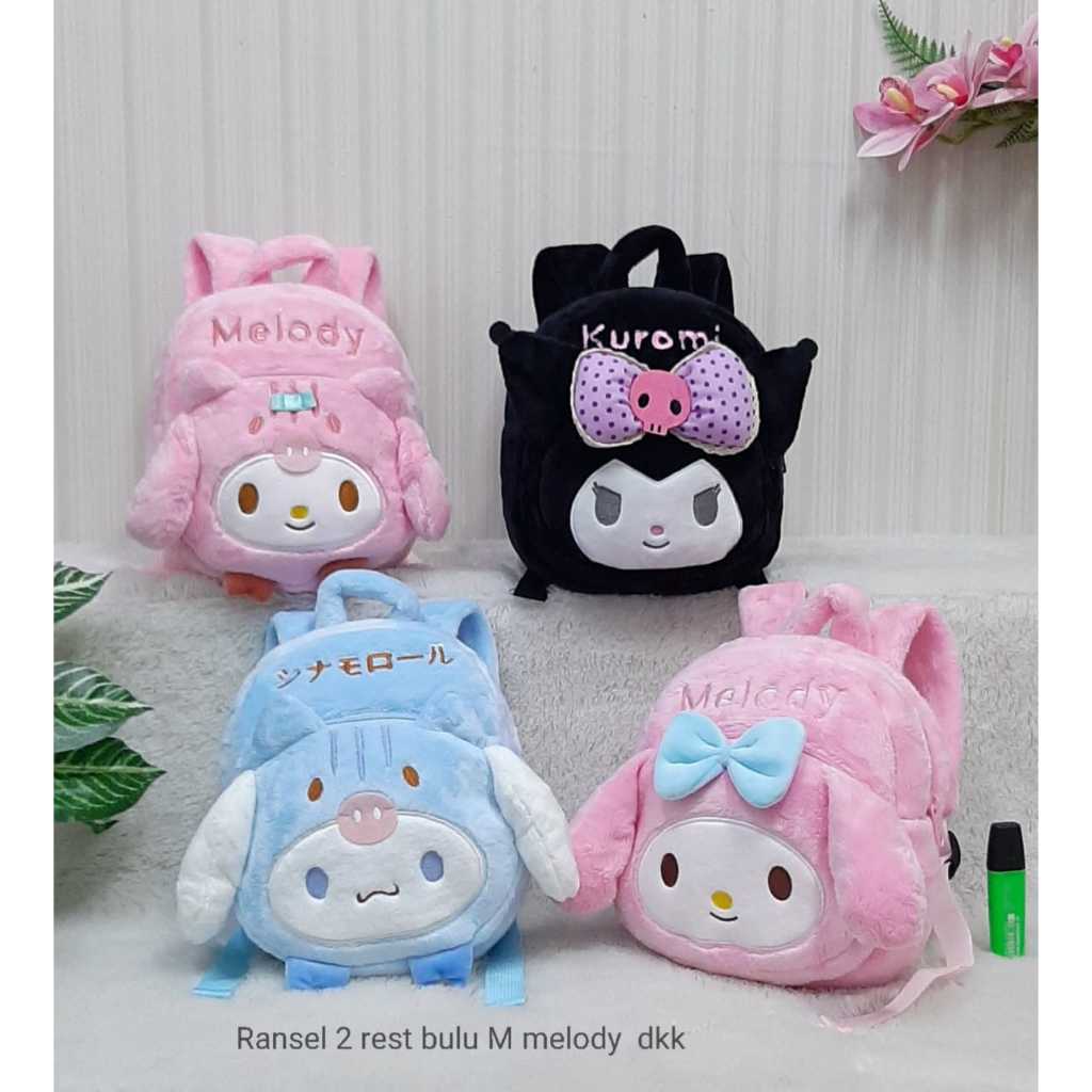 Jual tas ransel boneka kuromi melodi sanrio ransel anak sekolah usia paud 3tahun ransel anak ...