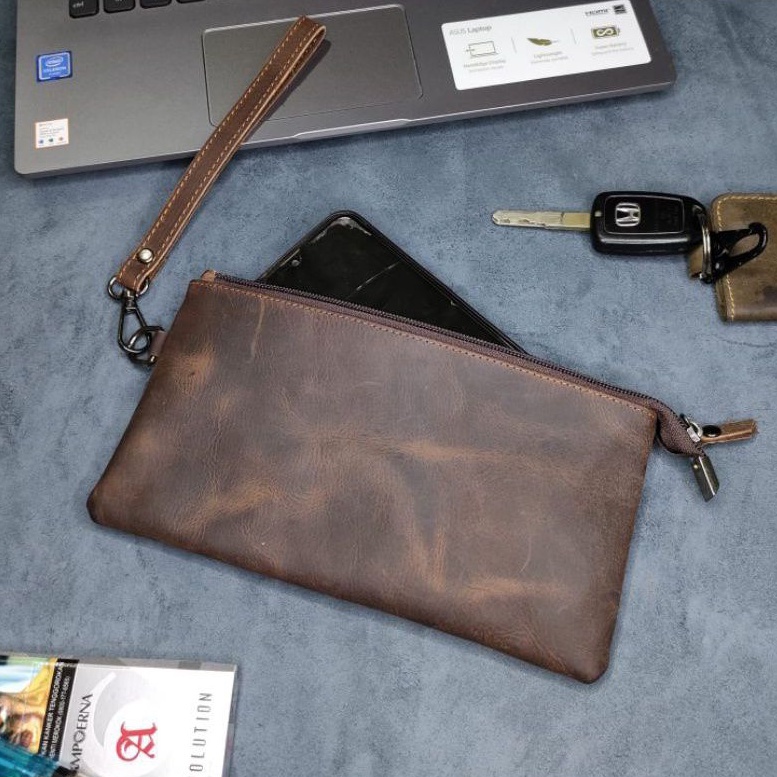 Jual Dompet hp kulit Jurou Kulit Sapi asli crazy horse | Shopee Indonesia