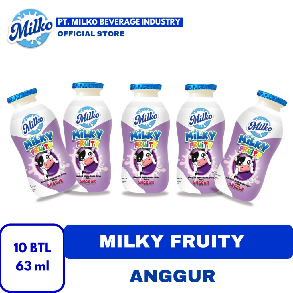 Jual MILKY FRUITY ANGGUR Minuman Susu 80 ml isi 10 botol | Shopee Indonesia