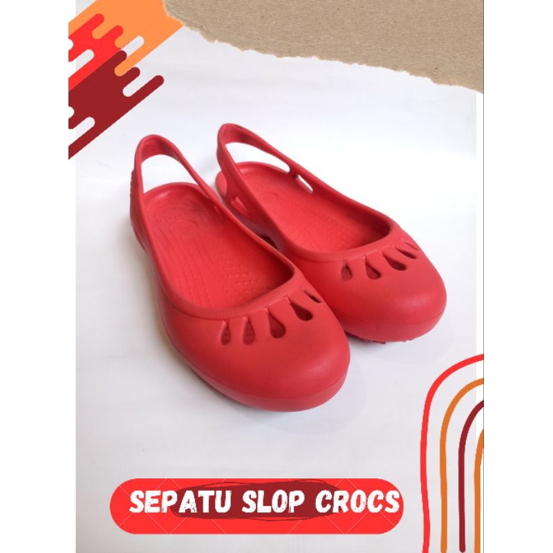 Jual Sepatu Slop CROCS MERAH Enak Empuk Lembut DiPakai Anti Air ...