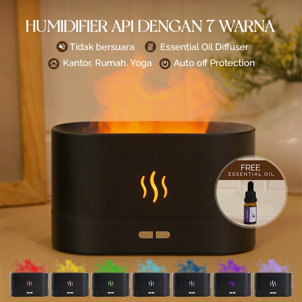 Jual Humidifier Api Flame 7 Warna/Diffuser Aromatherapy/Pelembab Udara ...