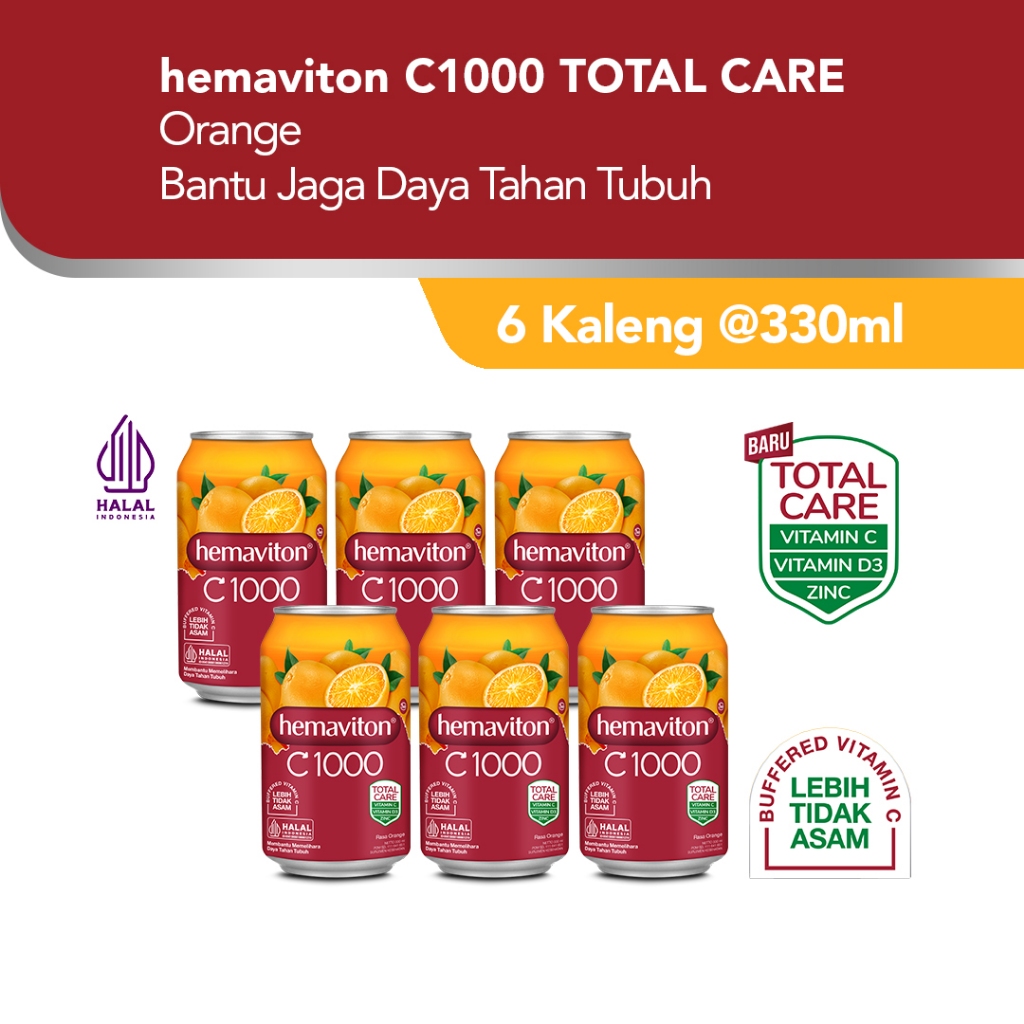 Jual hemaviton C-1000 Orange Liquid 330mL x 6 Kaleng [Exp : 03.2026] | Shopee Indonesia