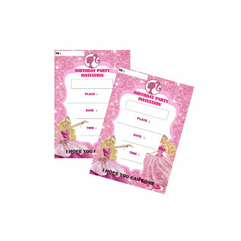 Jual Undangan Ulang Tahun Motif Barbie | Shopee Indonesia