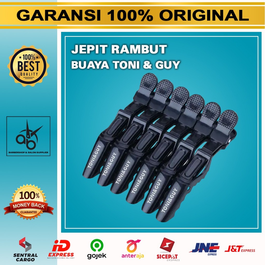 Jual Jepit Rambut Buaya Toni & Guy Hairclips isi 6 Pcs Parting Cukur ...