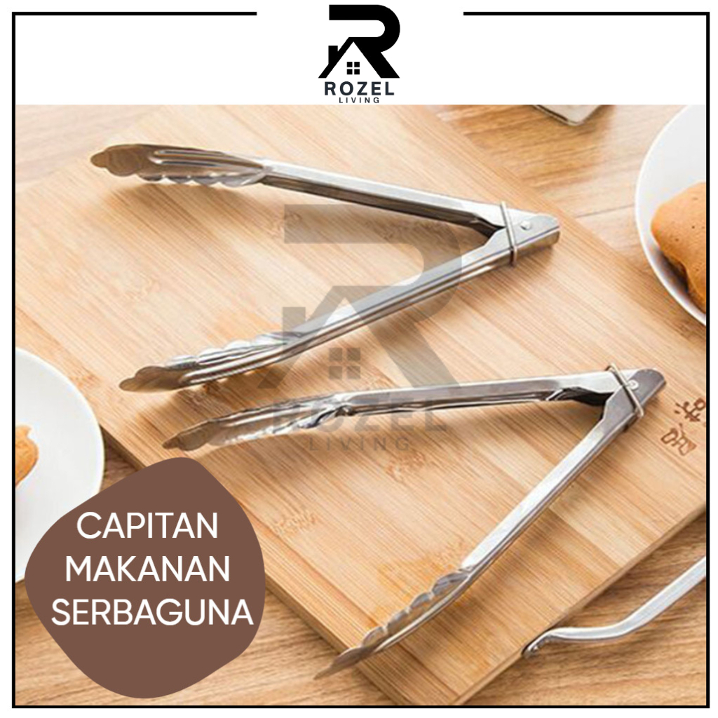 Jual ROZEL Pencapit Gorengan Stainless Steel / Penjepit Makanan ...