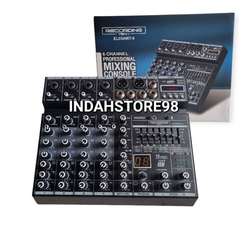 Jual Mixer Recording Tech Elegant 6 Channel Profesional Mixer 16 DSP ...