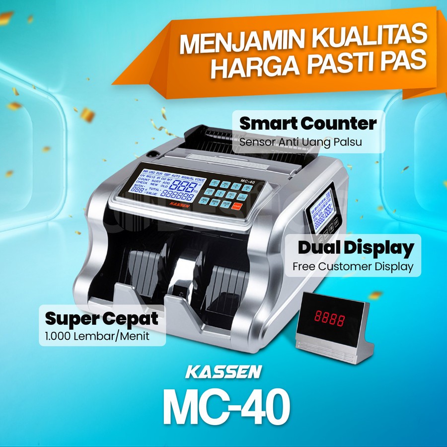 Jual MESIN PENGHITUNG UANG KASSEN MC-40 MONEY BILL COUNTER MC40 ...