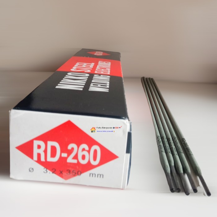 Jual Kawat Las Nikko Steel RD 260 ukuran 3.2 mm x 350mm kemasan dus isi ...