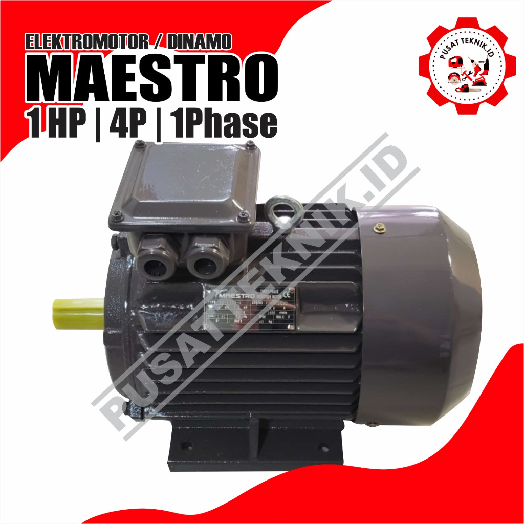 Jual DINAMO PENGGERAK MAESTRO 1HP 4P 1PHASE ELECTRO MOTOR MAESTRO 1HP 1400RpM | Shopee Indonesia