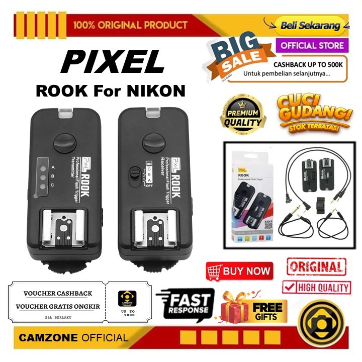Jual Pixel Rook Wireless Flash Trigger for Nikon | Shopee Indonesia