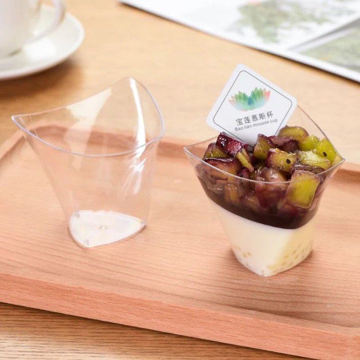 Jual Cup puding unik wadah puding segitiga 3 gelombang CH 29 110 ml isi ...