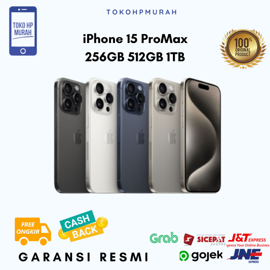 Jual HP 15 ProMax 256GB 512GB 1TB Natural White Blue Black Titanium ...