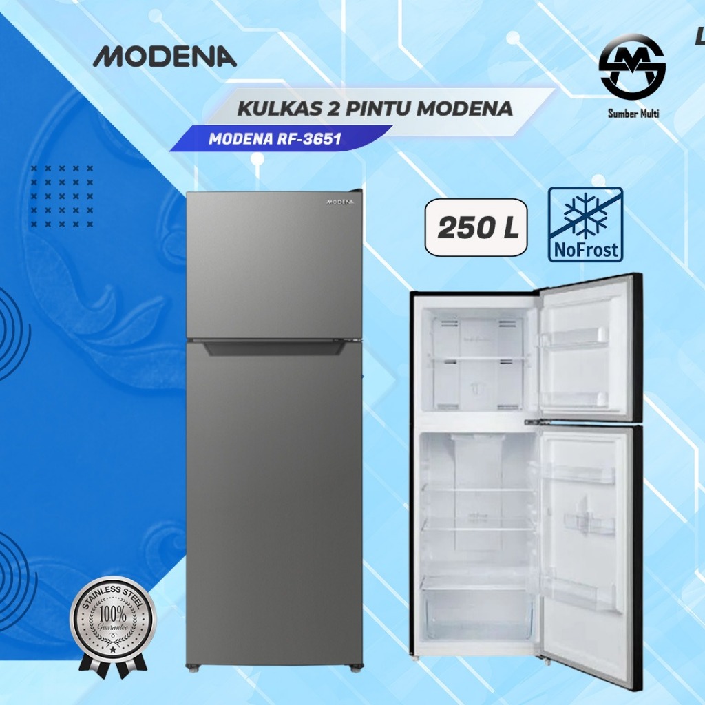 Jual Modena RF 3651 TDDS / RF 3652 - kulkas 2 Pintu Frizer Atas 365 ...