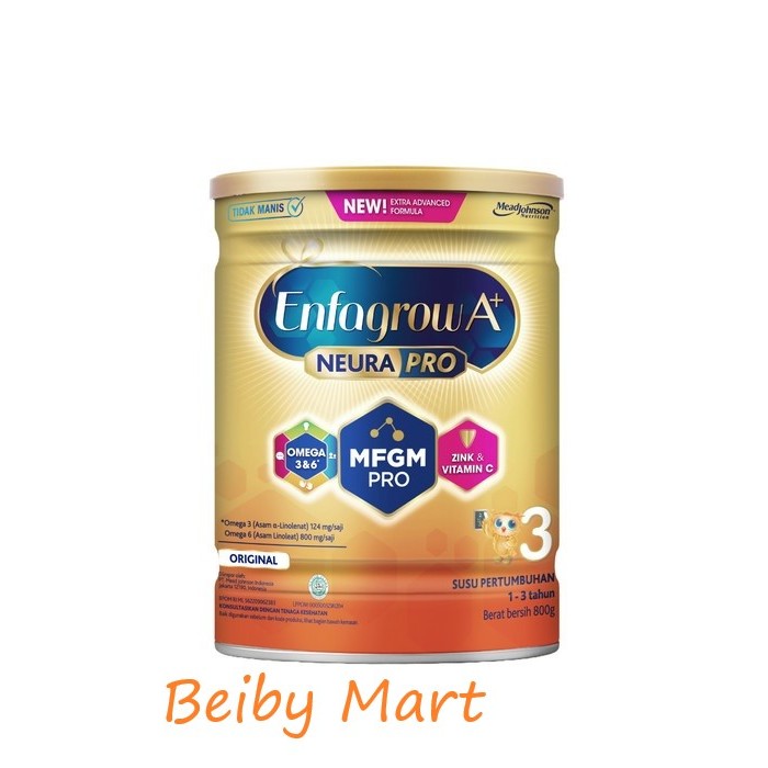 Jual SUSU ENFAGROW A+3 NEURA PRO ORIGINAL 800G | Shopee Indonesia